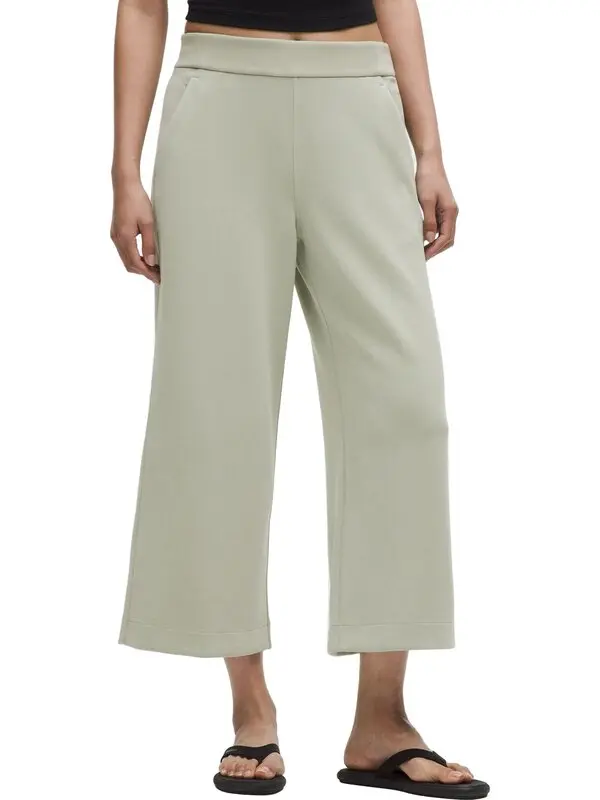 Lululemon Softstreme High-rise Wide-leg Cropped Pant - Fog Green