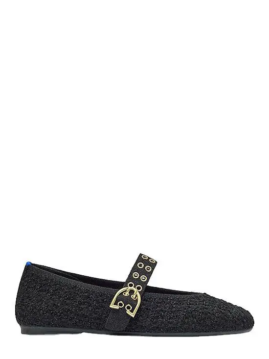 Rothy's The Max Square Buckle Mary Jane Flats - Black