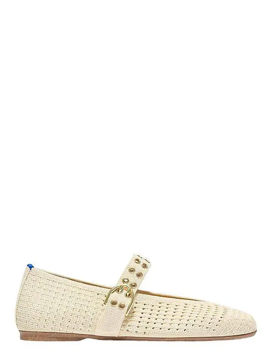 Rothy's The Max Square Buckle Mary Jane Flats - Ivory