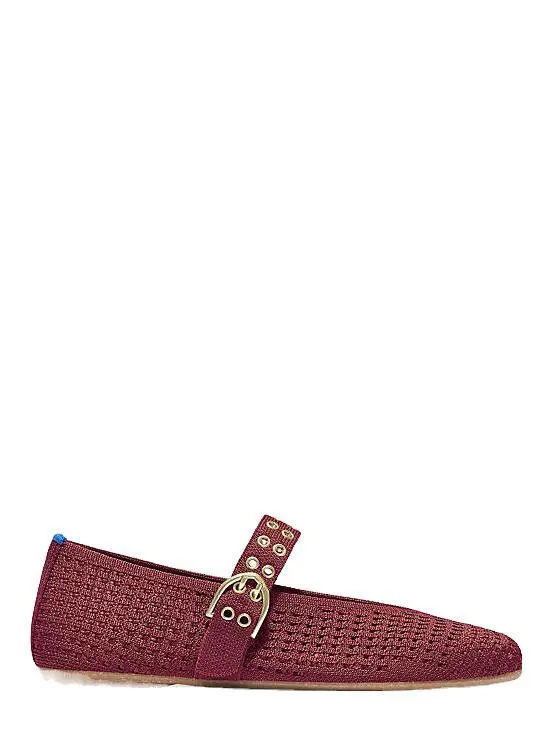 Rothy's The Max Square Buckle Mary Jane Flats - Wine