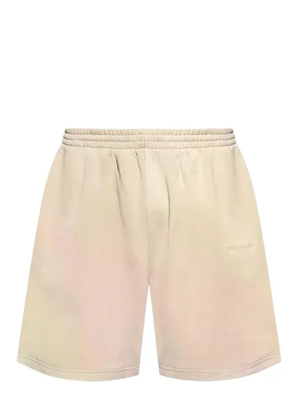 Balenciaga Logo-embroidered Bermuda Shorts - Neutrals