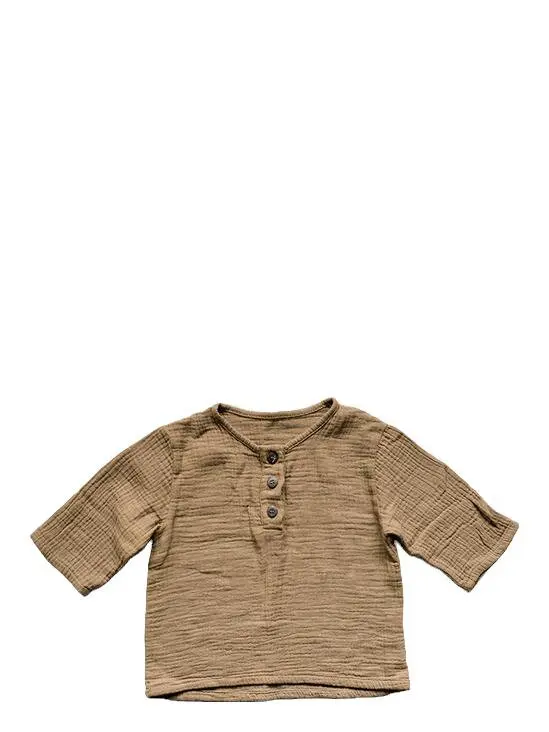 THE SIMPLE FOLK Muslin Henley - Camel