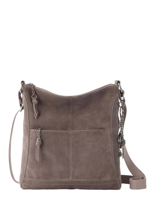THE SAK Lucia Crossbody Leather Bag - Mushroom Suede