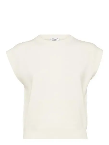 Brunello Cucinelli Cashmere Crew-neck Sweater - White