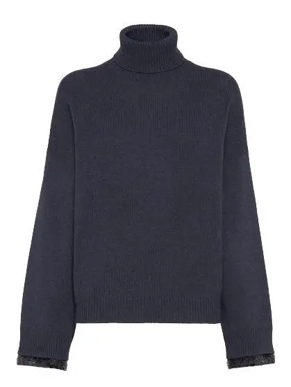 Brunello Cucinelli Turtleneck Sweater - Navy Blue