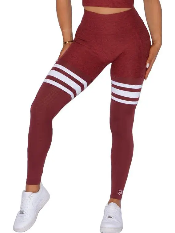 BOMBSHELL SPORTSWEAR Sculpting High-rise Thigh High Leggings - Rouge
