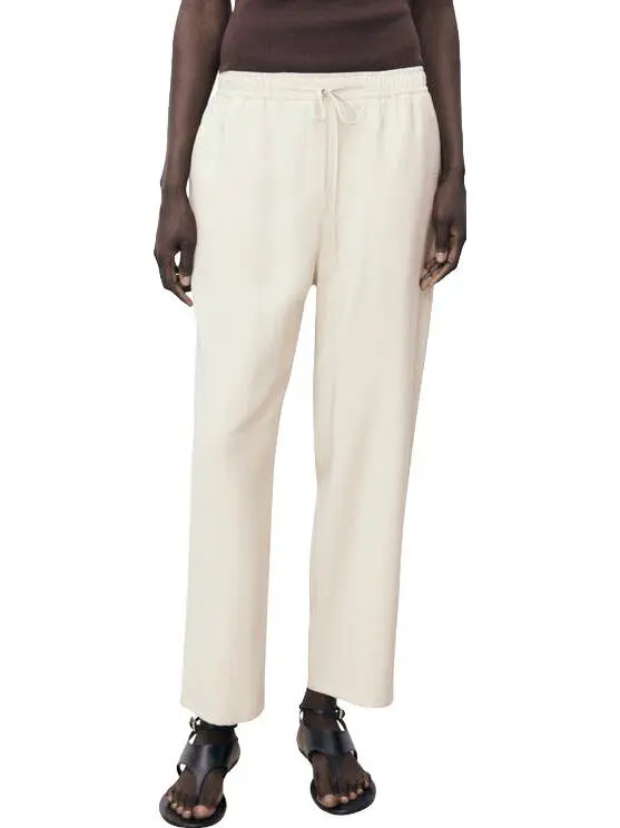 Mango Flowy Drawstring Pants - Beige