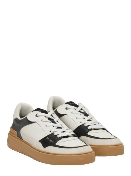 Balmain B-court Flip Leather Trainers - Grey