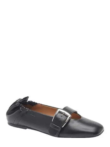 GANNI Mary Jane Ballet Flat - Black