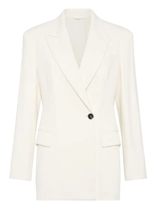 Brunello Cucinelli Couture Twill Blazer - Milk