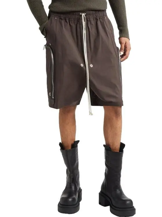 Rick Owens Bauhaus Bela Drawstring Cargo Shorts - Dark Dust