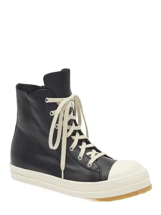 Rick Owens Creep High-top Sneaker - Black/milk/milk