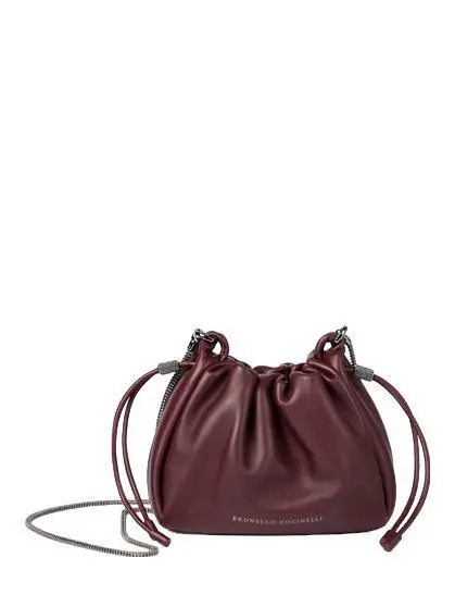 Brunello Cucinelli Soft Leather Mini Mellow Bucket Bag - Amaranth