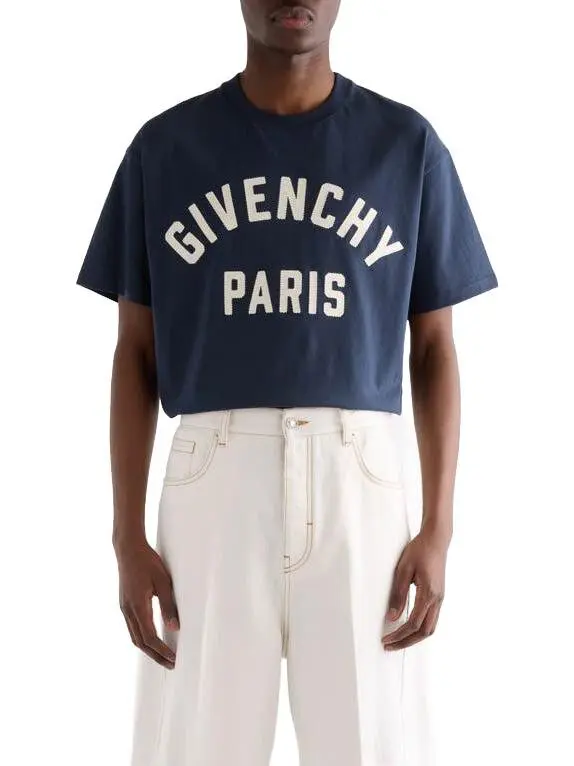 Givenchy Regular Fit Logo Patch T-shirt - Navy/white