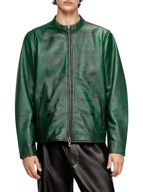 DIESEL® Evert Leather Jacket - Green/moss