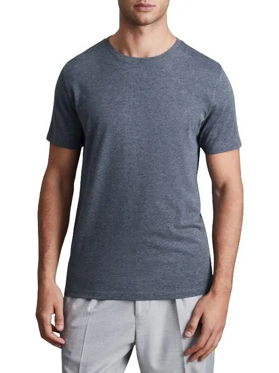 REISS Bless Marl T-shirt - Airforce Blue Melange