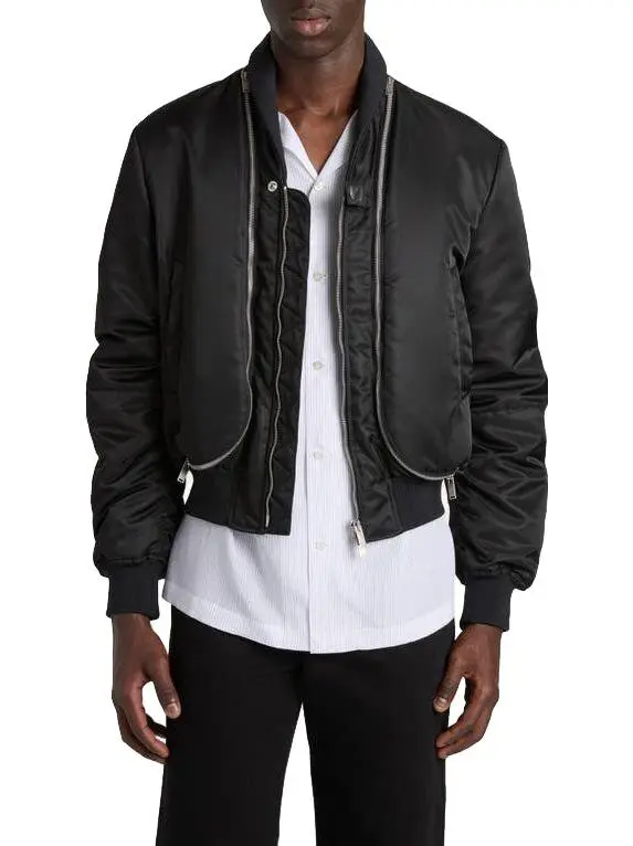 Alexander McQueen Technical Crop Bomber Jacket - Black