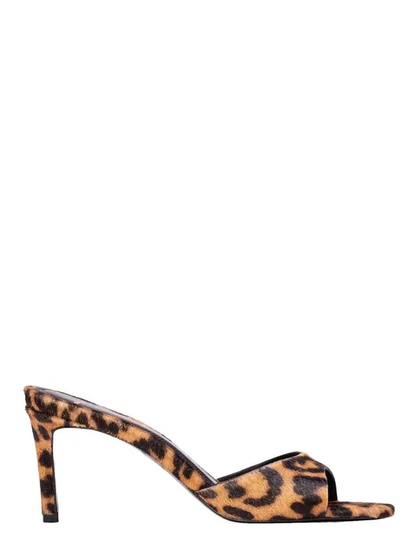BLACK SUEDE STUDIO Freddie 65 Mule - Leopard Ponyhair
