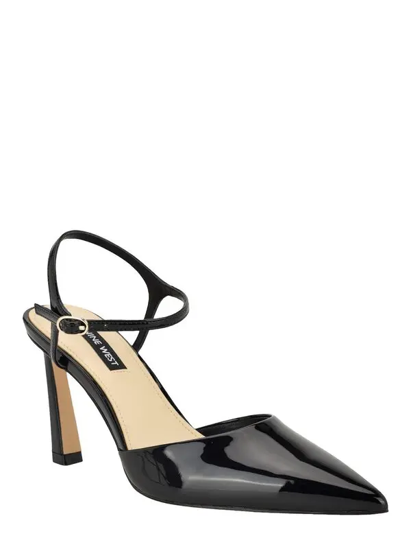 Nine West Ankle Strap Pointed Toe Pumps - Black
