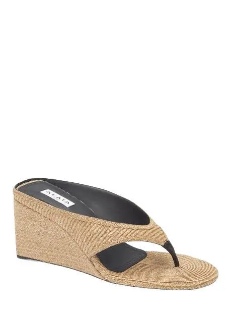 Alaïa Cube Wedge Sandal - Naturel