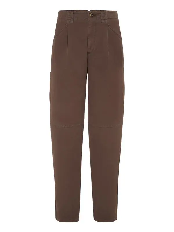 Brunello Cucinelli Cotton Ergonomic Trousers - Brown