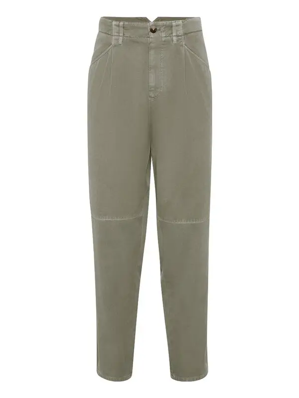 Brunello Cucinelli Cotton Ergonomic Trousers - Khaki
