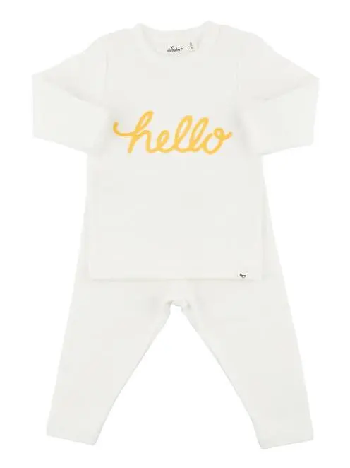 OH BABY! Embroidered Two Piece Set - Cream
