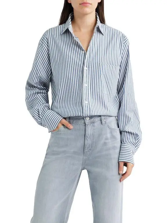 BOSS Saturday Stripe Woven Shirt - Tanzanite Stripe