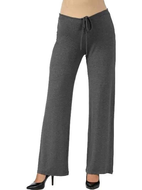 24SEVEN COMFORT APPAREL Maternity Drawstring Lounge Pants - Smoke