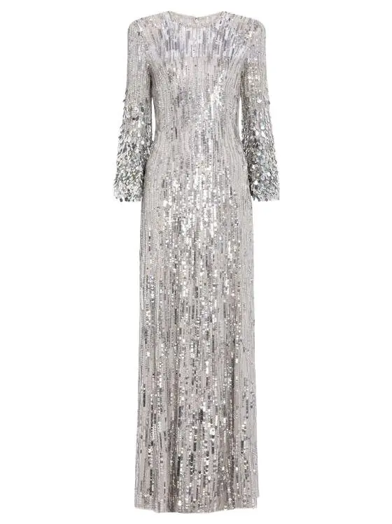 Jenny Packham Sequin Embellished Gown - Ammonite