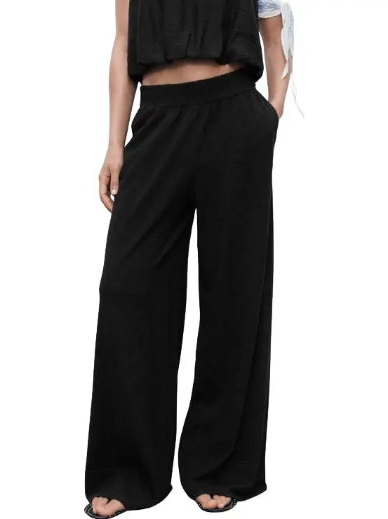 Mango Fine Gauge Knit Pants - Black