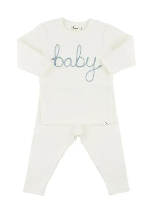 OH BABY! Embroidered Two Piece Set - Cream