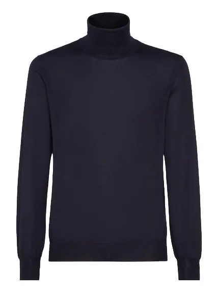 Brunello Cucinelli Cashmere And Silk Lightweight Sweater - Navy Blue