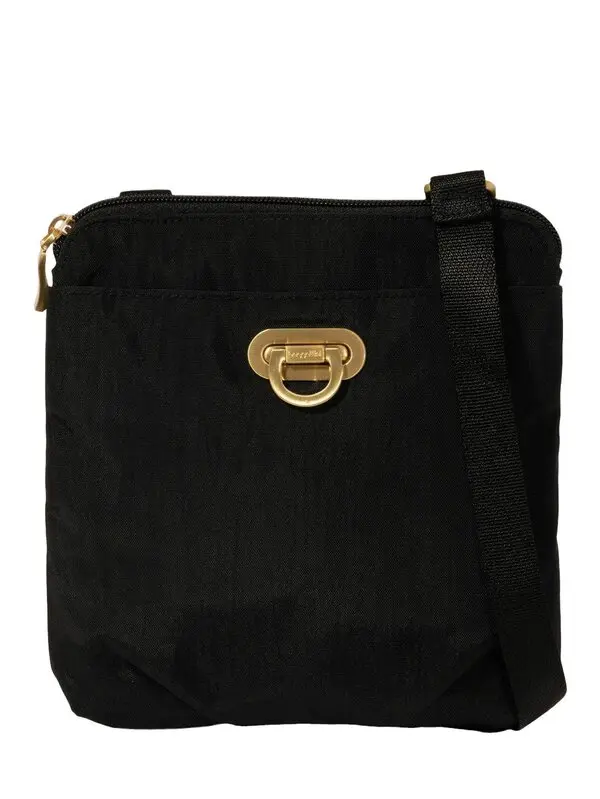 BAGGALLINI Coastal Flip Lock Mini Crossbody - Black With Gold Hardware