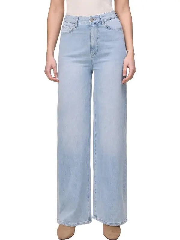Warp + Weft High-waist Wide-leg Knit Jeans - Brightside