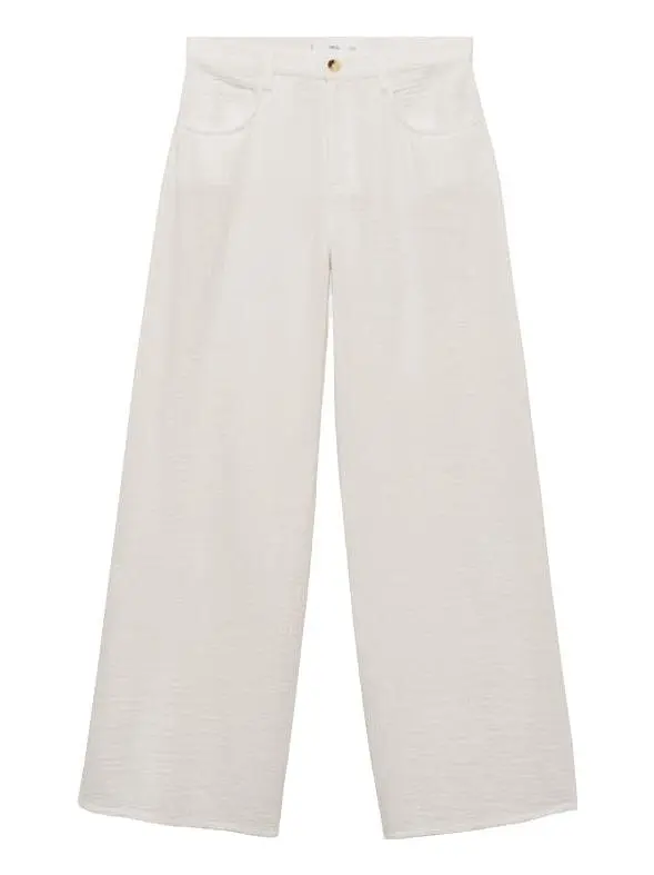 Mango Straight-leg Cotton Pants - White