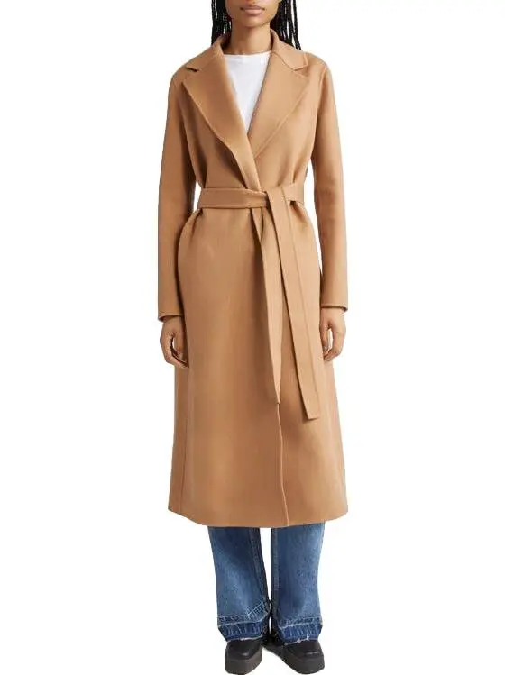 Stella McCartney Belted Double Face Wool Wrap Coat - New Camel