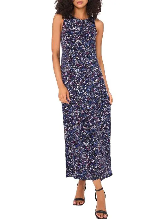 Vince Camuto Abstract Print Sleeveless Midi Dress - Blueberry