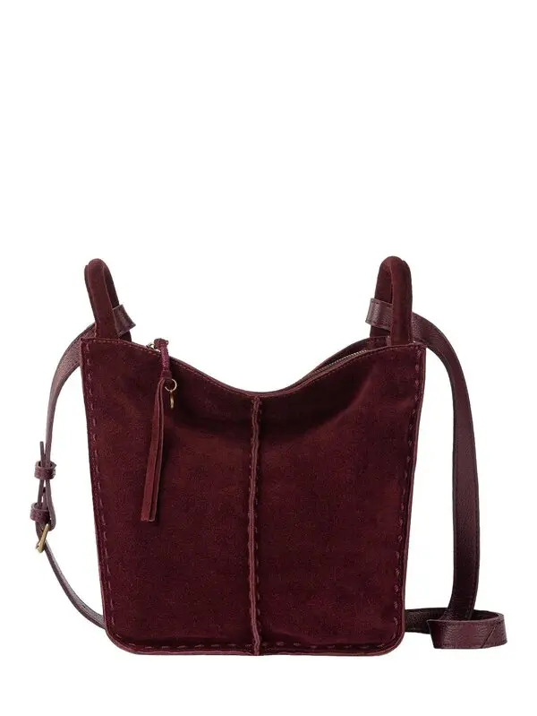 THE SAK Los Feliz Leather Crossbody Bag - Black Cherry Suede