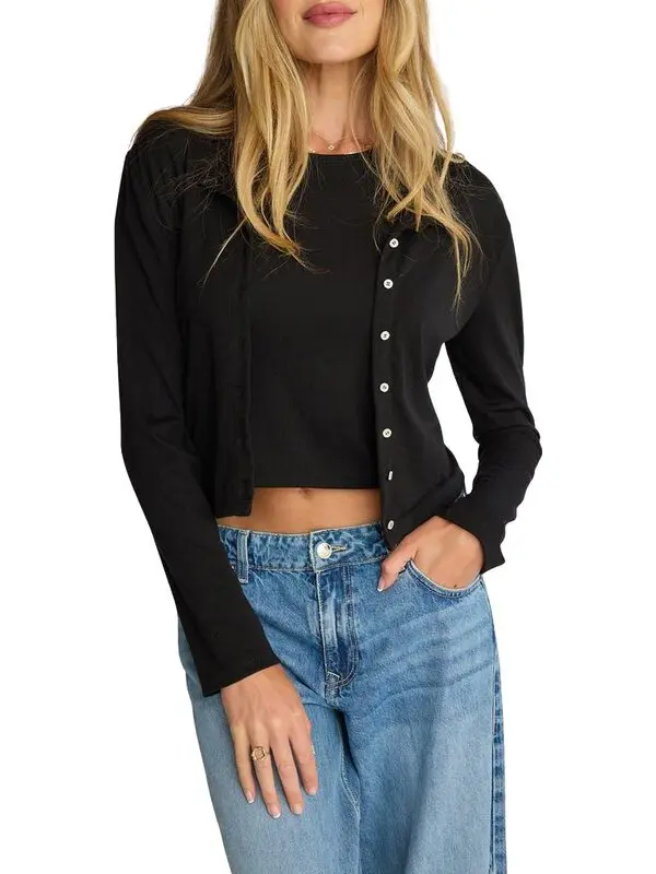 SUNDAY RITUAL Cropped Cardigan - Black