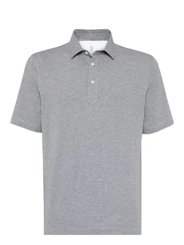 Brunello Cucinelli Polo With Shirt Collar - Grey