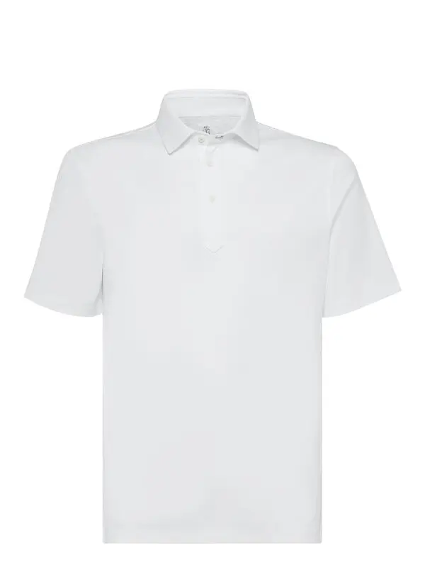 Brunello Cucinelli Polo With Shirt Collar - White