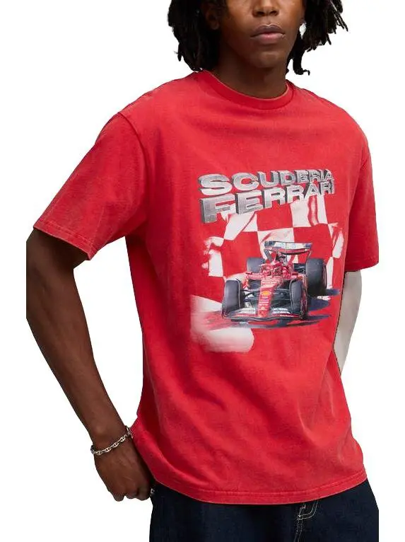 PUMA Scuderia Ferrari Sportswear Cotton Graphic T-shirt - Rosso Corsa