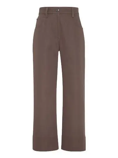 Brunello Cucinelli Square Chino Trousers - Pine Cone Brown