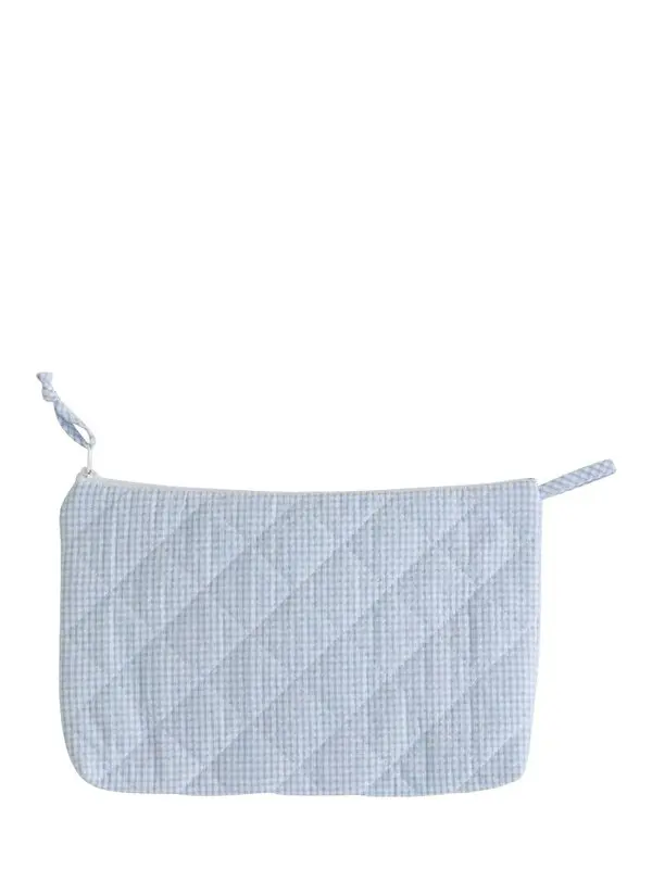 LITTLE ENGLISH Quilted Cosmetic Bag - Light Blue