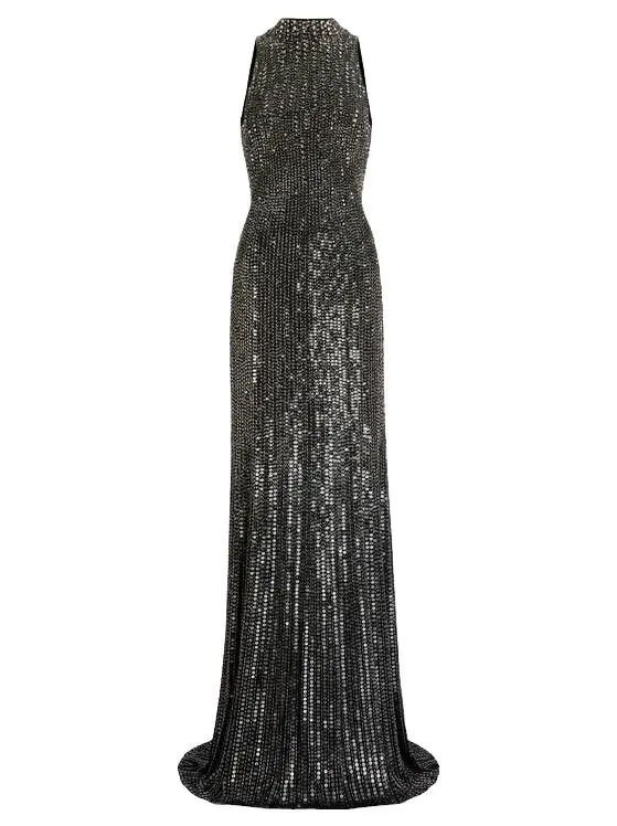 Jenny Packham Benue Sequin-embellished Maxi Dress - Liquorice