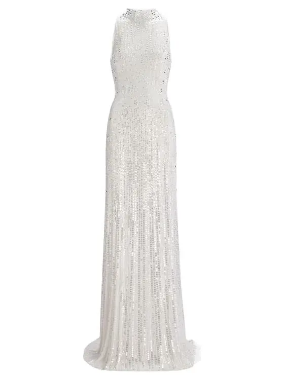 Jenny Packham Benue Sequin-embellished Maxi Dress - Vanilla
