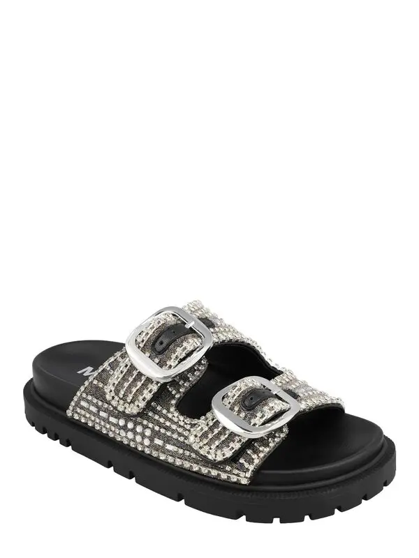 Mia Thora Slide Sandal - Black/silver