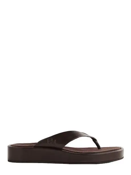 REFORMATION Eden Platform Flip Flop - Espresso Leather Suede