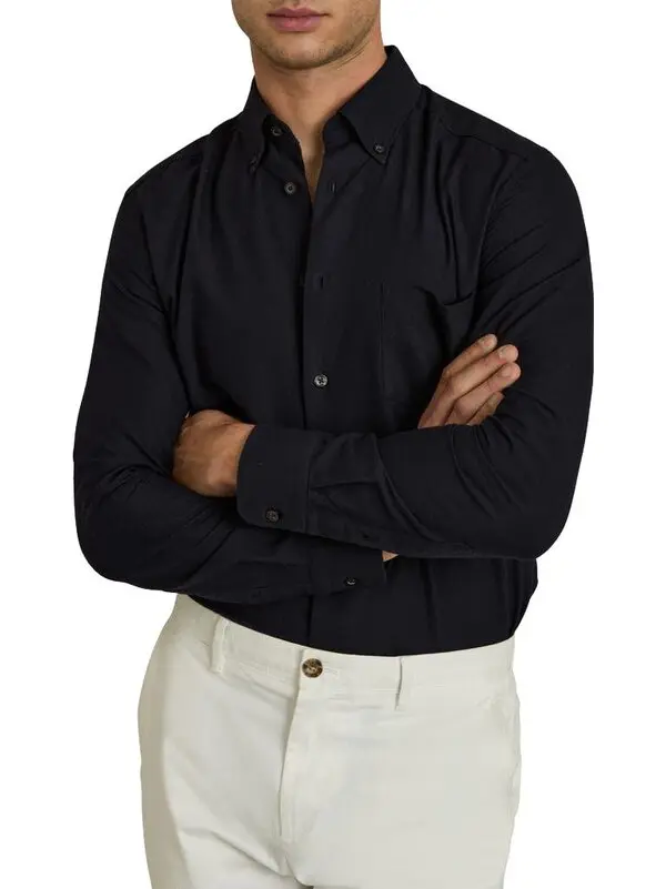 REISS Greenwich Slim Fit Button-down Shirt - Navy